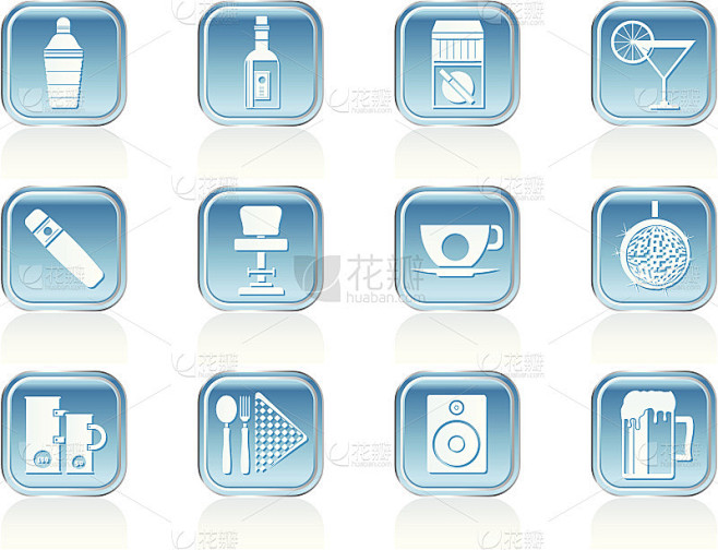 夜总会，酒吧和饮料图标