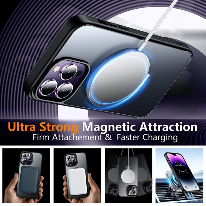 Amazon.com: SPIDERCASE Magnetic for iPhone 14 Pro Max Phone Case,Built ...