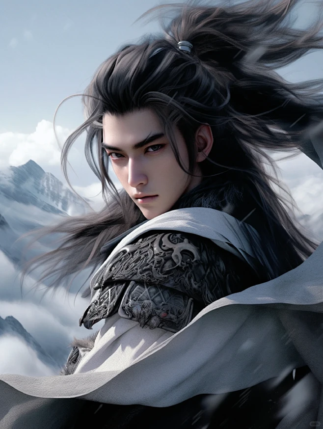 山巅云起，万物皆显玲珑。 烟云缭绕，胸怀神怡之境 #美男子 #古风美男 #剑仙 #剑客 #古装美男 #从此小说男主有脸了 #小说男主 #古风 ...