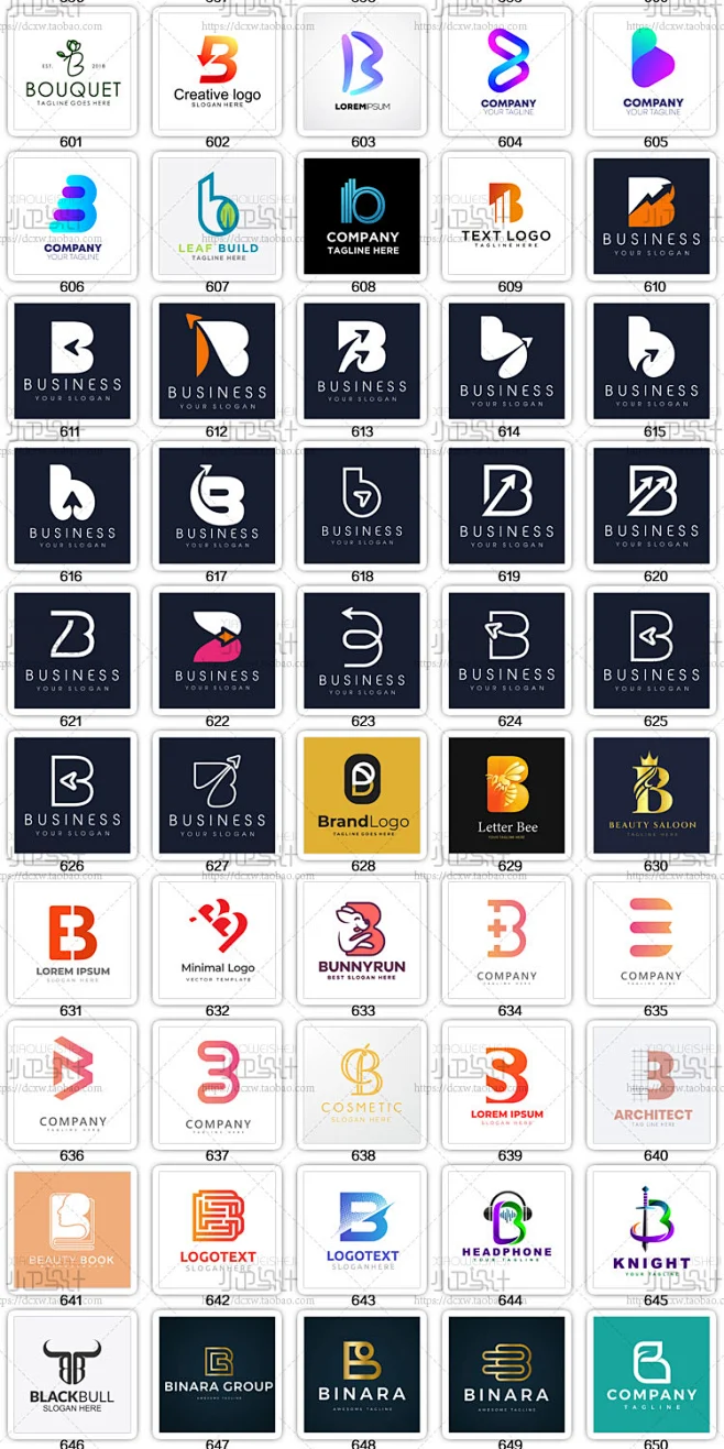 字母系列B LOGO商标设计vi素材包 ai矢量源文件淘宝店标微商标志-淘宝网-花瓣网