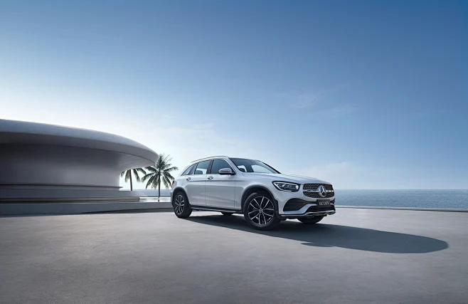 Advertising automotive banner car glc mercedes-benz post suv Vehicle-花瓣网