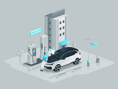 NgCharg. - EV Charging Solutions Header ui ux electric car animation ...
