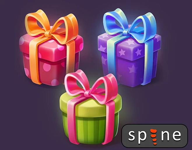 gift boxes (spine 2D animation)