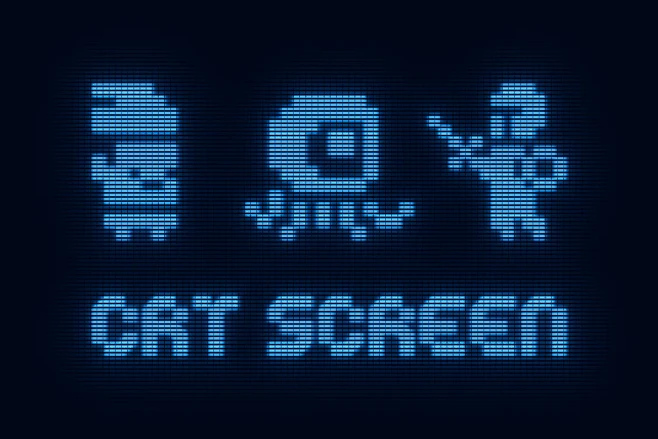 Vintage CRT Monitor Effect 复古老式CRT显示器效果模拟块状像素风文本LOGO设计PS特效样机_UIGUI-花瓣网