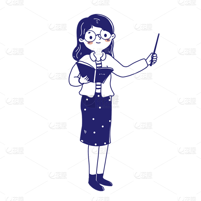 手绘-简笔画人物职业形象-教师