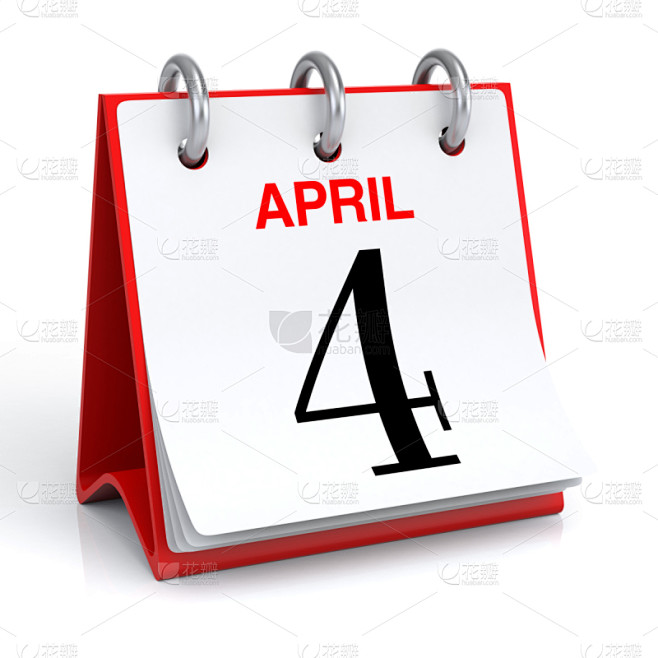 日历,四月,数字4,新的,形状,无人,绘画插图,计算机制图,计算机图形学,时间