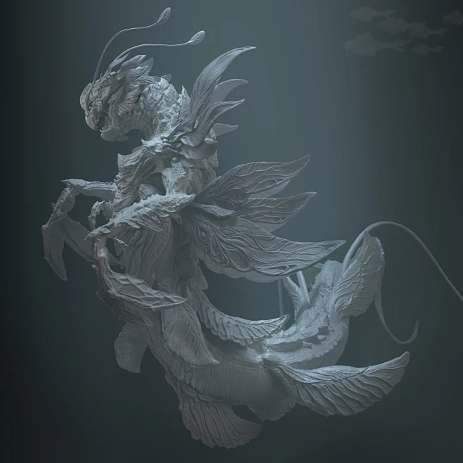 Creature Grey Sculpture-花瓣网