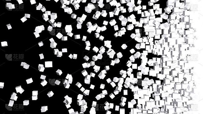 像素雪粒子下落3D渲染