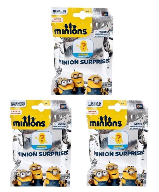Amazon.com: Minions Movie Minion Surprise Mini Figure Mystery Pack of 3 ...