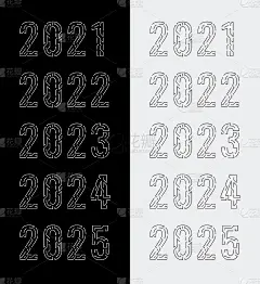 2021年，2022年，2023年，2024年，2025年的数字，未来的，技术数字素材-花瓣网