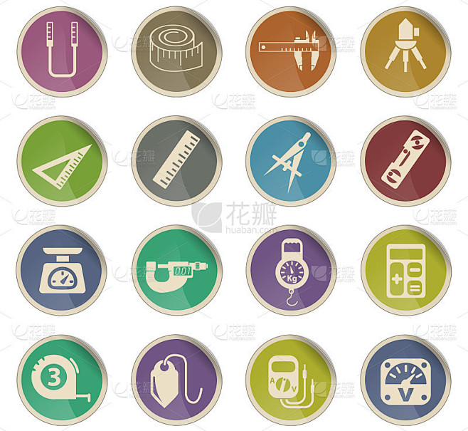 测量工具图标集