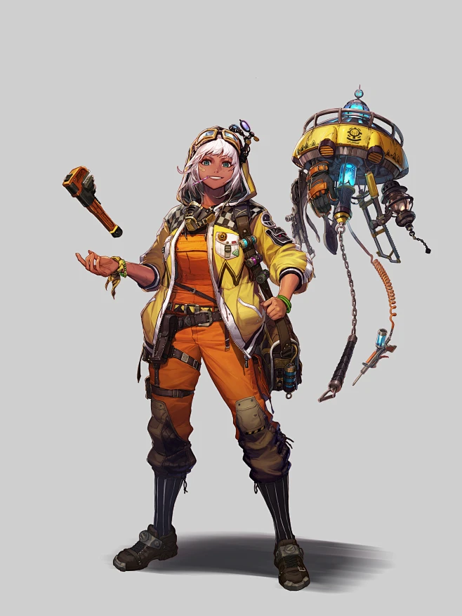 DNF，仙界，NPC，立绘，机械师-花瓣网