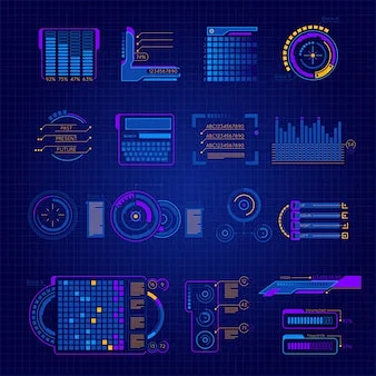 Abstract future interface icon set-花瓣网