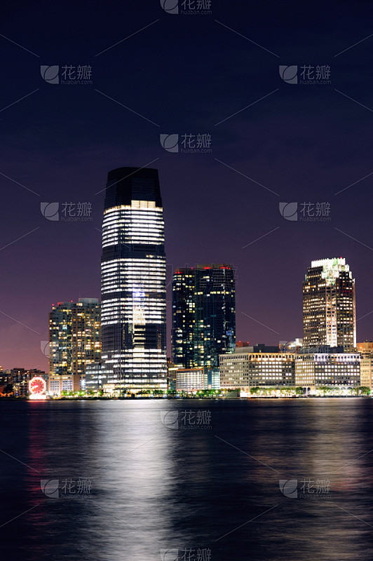 泽西城,哈德逊河,新泽西,垂直画幅,美国,建筑,美国中大西洋地区,无人,蓝色,城市天际线