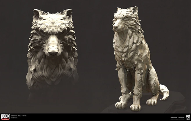 SENTINEL WOLF STATUE, Pete Riebel : Doom Eternal - Art-花瓣网