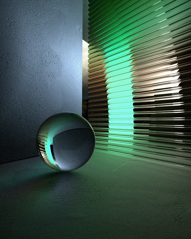 color concrete glass light octane refraction Render-花瓣网