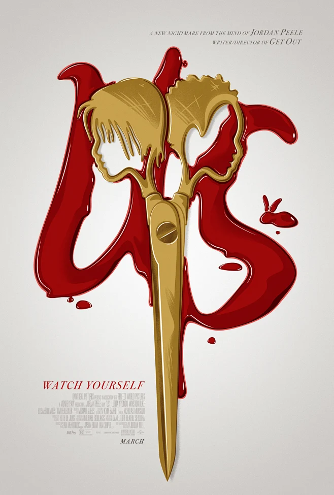 Jordan Peele Us us movie movie poster one sheet key art horror Lupita ...