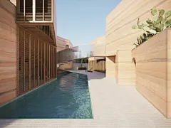 The rammed earth house&39s central courtyard boasts a beautiful ...