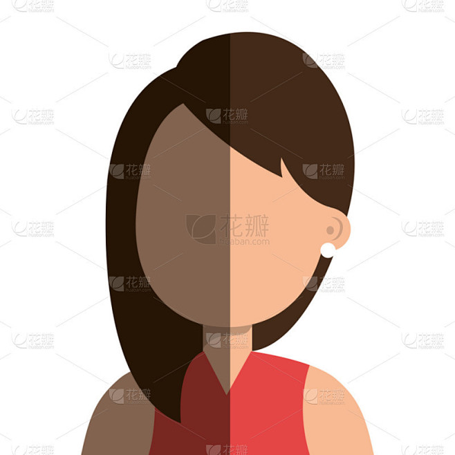 年轻和美丽的女人孤立的图标.