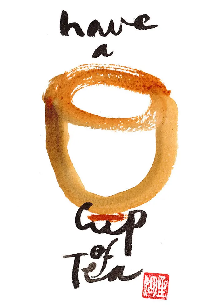 Tea, Zen Art Calligraphy 