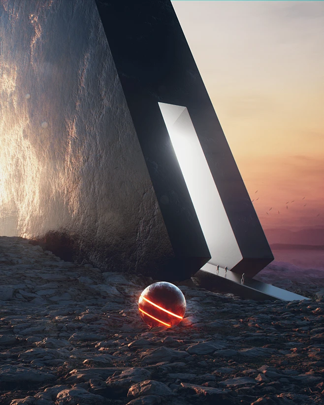 3D abstract design everyday future Render Scifi surreal-花瓣网