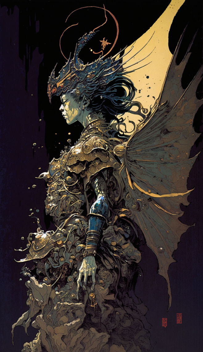 Imperial Samurai anthropomorphic marginalia space dragon with large ...