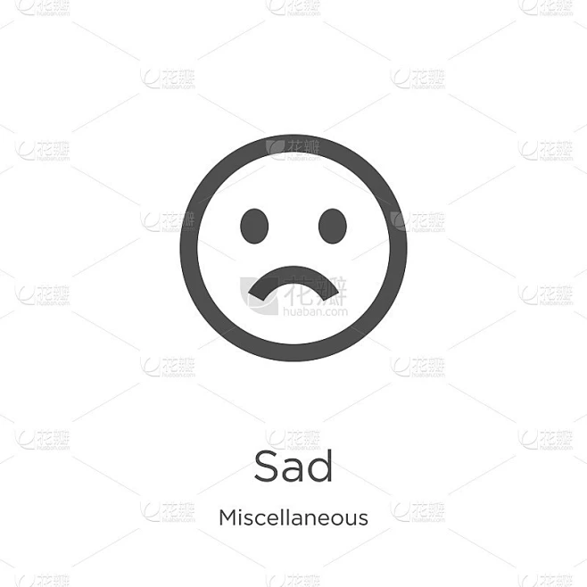 sad icon vector from miscellaneous collection. Thi素材-花瓣网