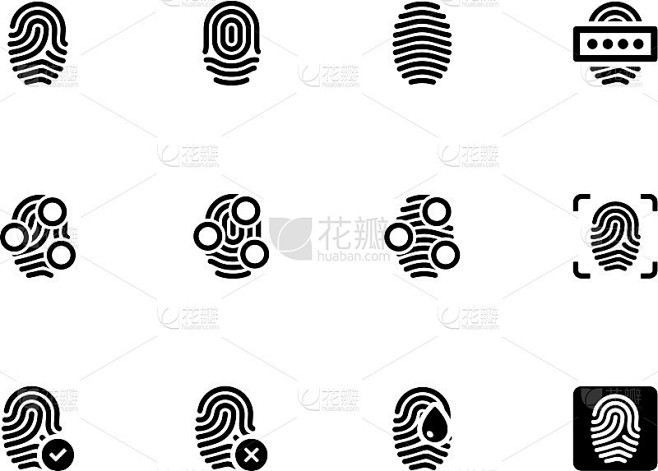 Fingerprint icons on white background.