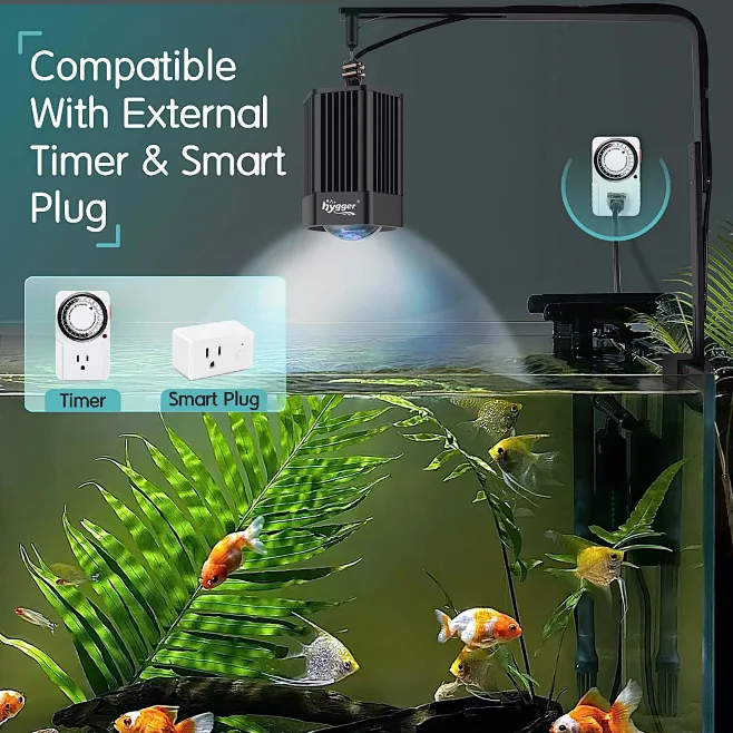 Amazon.com: hygger 100W Aquarium Light Full Spectrum RGB COB LED Clip ...